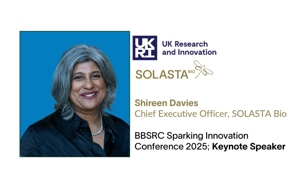 BBSRC Sparking Innovation Conference 2025 - Keynote Speaker - SOLASTA Bio
